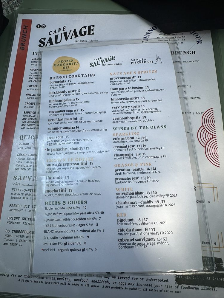 Café Sauvage Menu (Full Menu Update 2025)